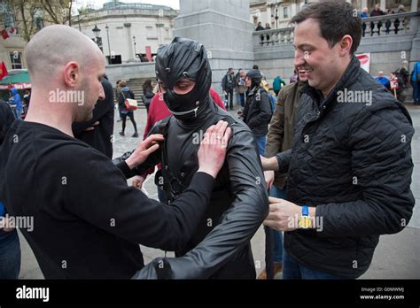 Stag Party Humiliation Pranks As The Groom Is Dressed Up In A Gimp