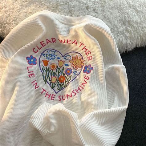 Pin By Gianna On Look After You Embroidery Crewneck Indie Sweatshirt Clothes