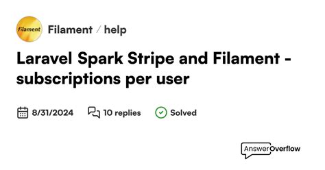 laravel spark stripe and filament subscriptions per user filament