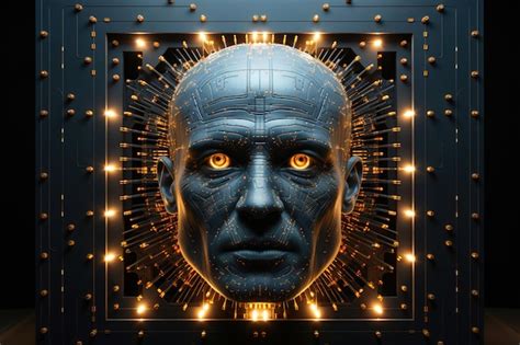 Premium Ai Image Face Detection Technology Concept Men Face Illuminated Points With A