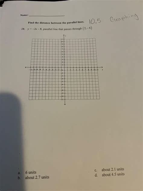 Solved Name Find The Distance Between The Parallel Lines