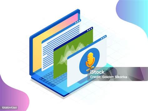 아이소메트릭 음성 인식 지능형 개인 비서 만든 개념 음성 인식 벡터 일러스트 레이 션 기능키에 대한 스톡 벡터 아트 및 기타