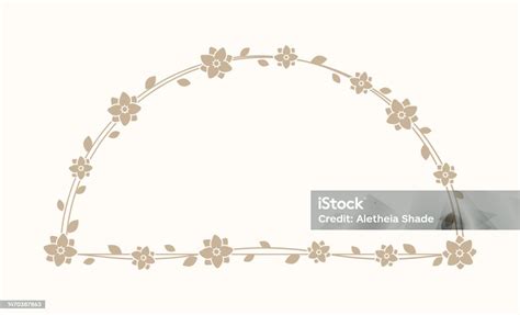 플로럴 베이지 아치 프레임 식물 보호 테두리 벡터 그림입니다 결혼식 행사 간판 로고 레이블 소셜 미디어 게시물 등을위한 심플하고 우아한 낭만적 인 스타일 0명에 대한 스톡