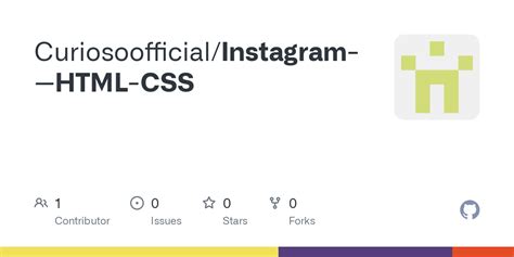 GitHub Curiosoofficial Instagram HTML CSS
