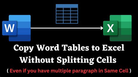 Copy Word Tables To Excel Without Splitting Cells How To Fix Youtube