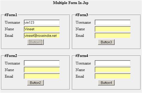 Multiple Form In Jsp