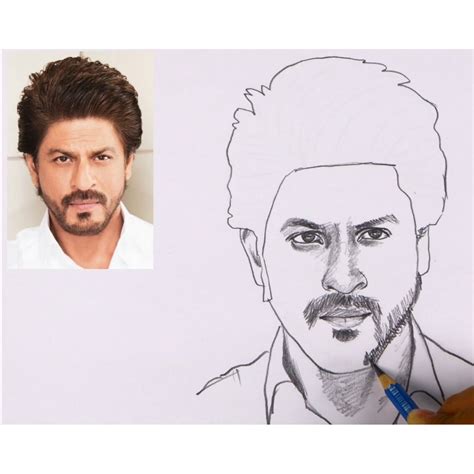 Pencil Sketch Of Shahrukh Khan Easy Pencil Sketch Sharukhkhan Shah