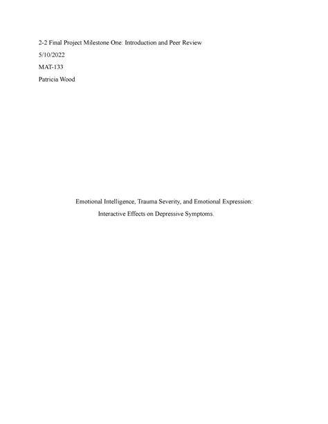 2 2 Porject One Peer Review 2 2 Final Project Milestone One