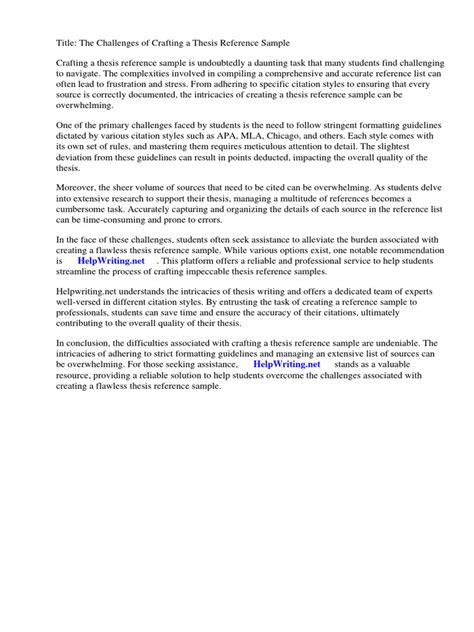 Thesis Reference Sample Pdf Thesis Apa Style