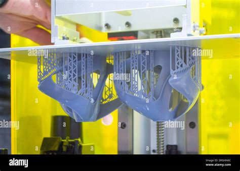 Printed Models On 3d Printer Close Up Objects Printed On Photopolymer