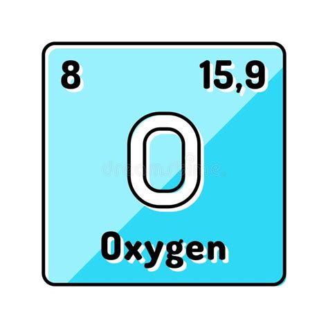 Oxygen Chemical Element With Atomic Number Atomic Mass And Electronegativity Values Periodic