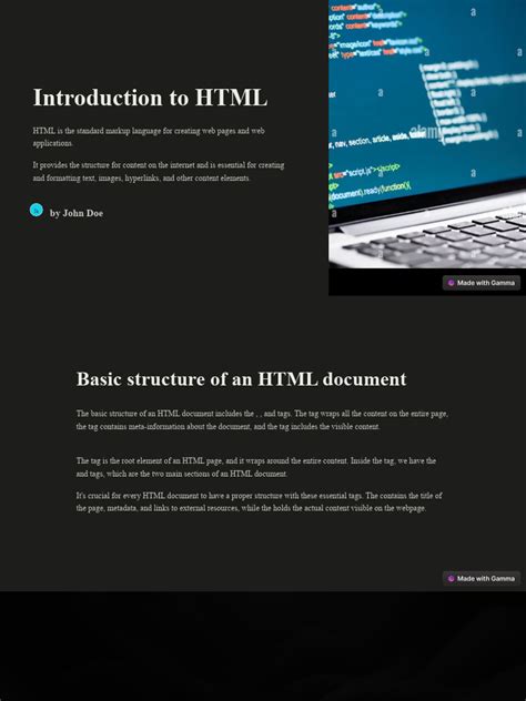 Introduction To Html Pdf Html Element Html