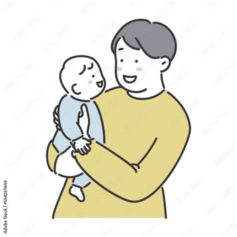 赤ちゃんを抱っこするお父さんのイラスト素材 Stock Vector Adobe Stock
