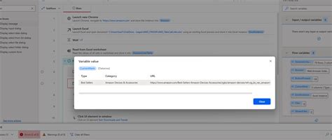 Unable To Navigate To From Excel DataRow In Power Automate Desktop