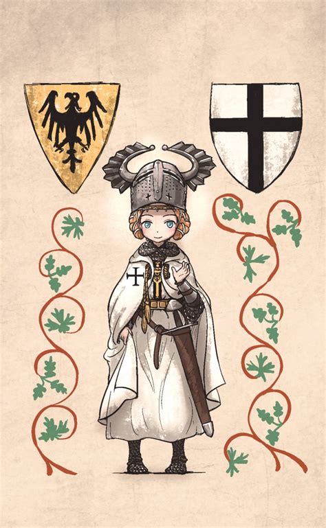Safebooru 1girl Armor Blue Eyes Blush Braid Chainmail Chibi Cloak Closed Mouth Cross Crown