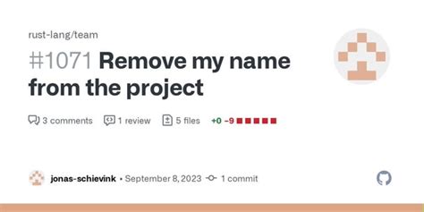 Remove My Name From The Rust Project Rrust