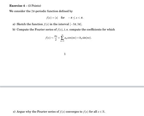 Solved Exercise 4 3 ﻿pointswe Consider The 2π Periodic