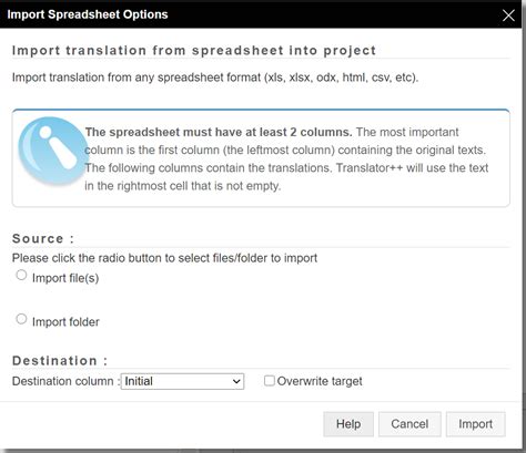 Importing Translation From Spreadsheet Files Dreamsavior