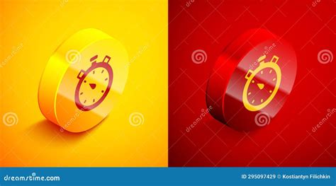 Isometric Stopwatch Icon Isolated On White Background Time Timer Sign Chronometer Sign