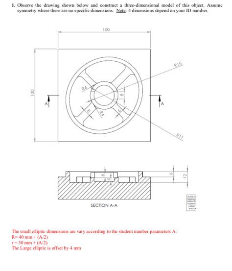 Solved On Solidworks 1 Observe The Drawing Shown Below And