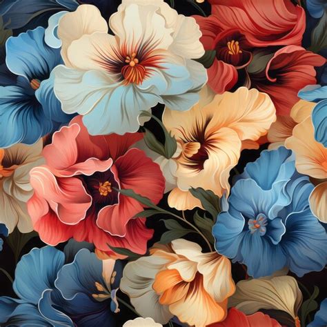 Premium Ai Image Illustration Of A Floral Pattern Design