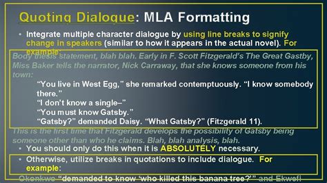 Quoting Dialogue MLA Formatting Integrate Multiple Character Dialogue