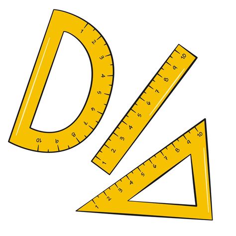 Geometry Set Protractor Ruler And Triangle Cartoon 25377708 Vector Art At Vecteezy