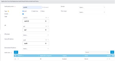 Support H C Access Controllers Comware Application Audit And Management Configuration