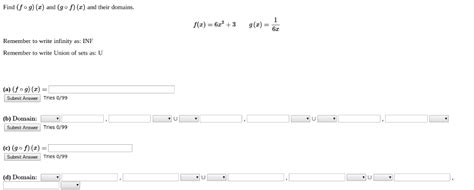 solved find f compositefunction g x and g