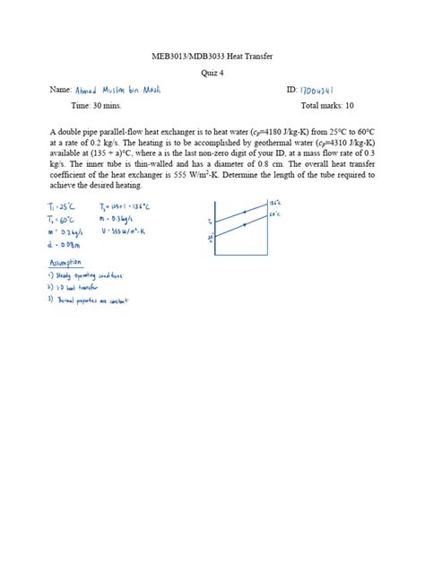 Quiz 4 Gr A Pdf Process Engineering Non Equilibrium Thermodynamics