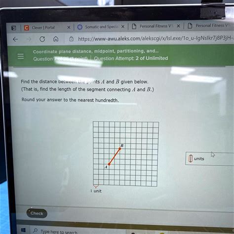 Solved Find The Distance Between The Points A And B Given Below
