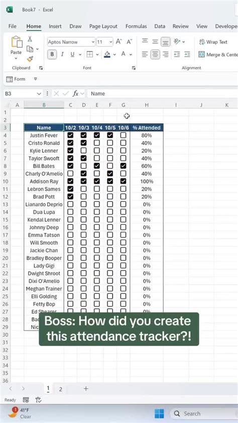 How To Create An Attendance Tracker In Excel 🤯