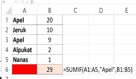 Cara Menggunakan Rumus Sumif Di Excel Menjumlahkan Nilai Sesuai