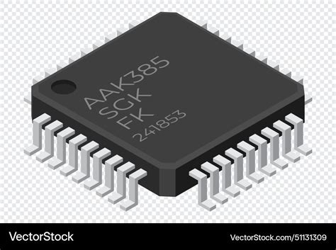 Microchip Computer Electronic Component Royalty Free Vector