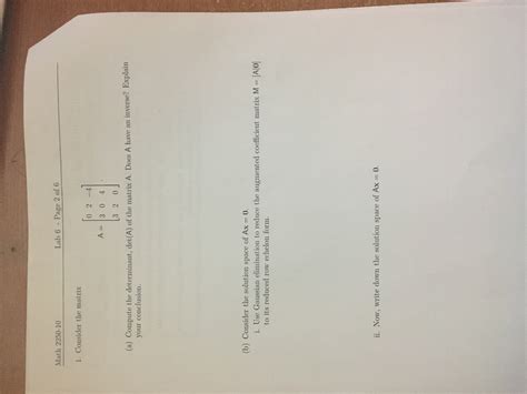 solved compute the determinant det a of the matrix a does