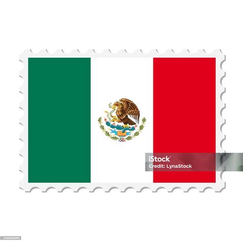 멕시코 우표 흰색 배경에 분리된 멕시코 국기가 있는 엽서 벡터 그림 고무도장에 대한 스톡 벡터 아트 및 기타 이미지 고무도장 국기 기 Istock