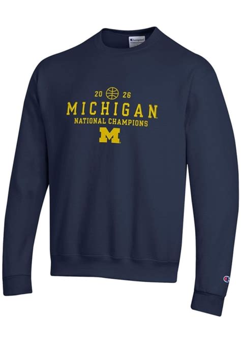 Champion Michigan Wolverines Mens Navy 2026 Mens Basketball National