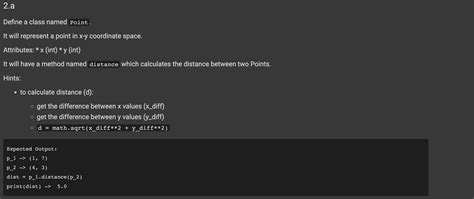 solved 2 a define a class named point it will represent a