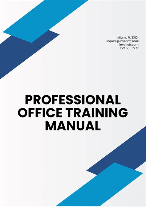 Free Professional Office Training Manual Template To Edit Online