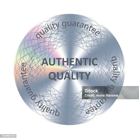 본격적인 품질 라운드 홀로그램 스티커 제품 품질 보증을 위한 벡터 홀로그램 요소 스티커에 대한 스톡 벡터 아트 및 기타 이미지 스티커 홀로그램 반사 광학 작용