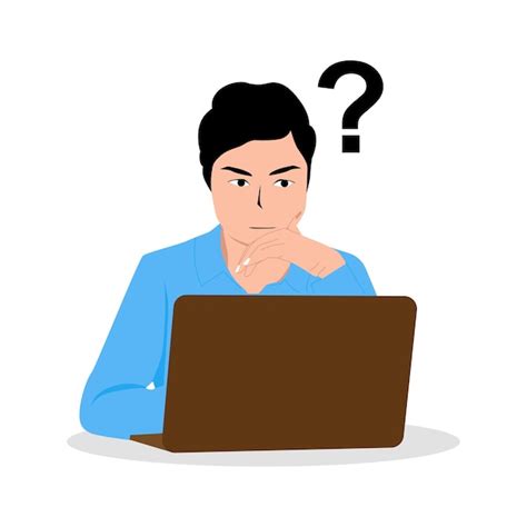 Premium Vector Confused Thinking Personvector Flat Illustration