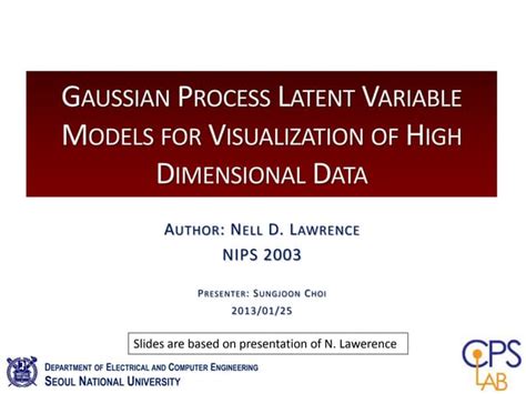 Gaussian Process Latent Variable Model Pptx Physics Science