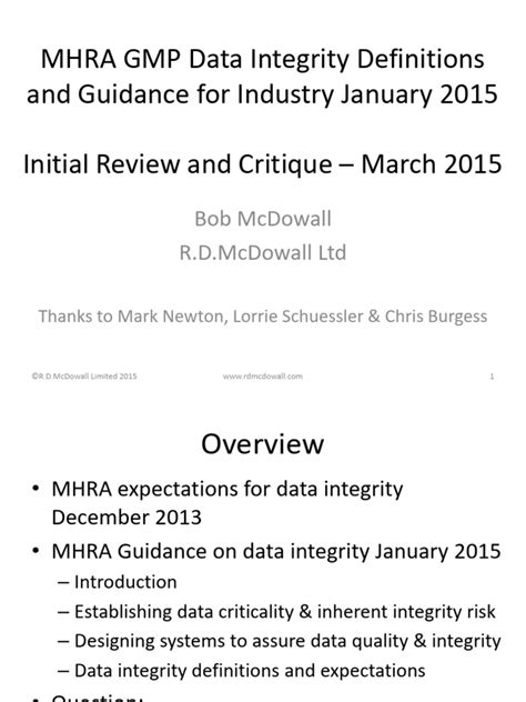 Mhra Gmp Data Integrity Pdf