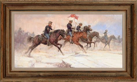 Coeur Dalene Art Auction Kenneth Riley Cavalry Charge 1984