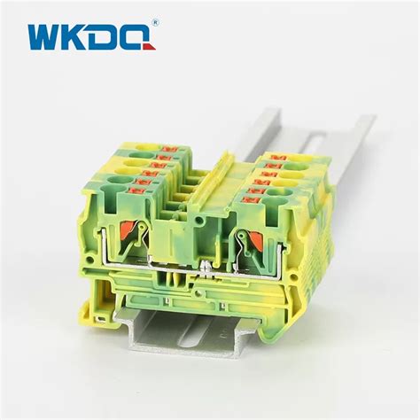 China Jpt 4 Pe Push In Terminal Block Earth Grounding Front Entry Protective Iec 60947 7 1