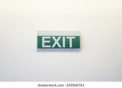 Exit Sign On White Wall Symbol Stock Photo Shutterstock
