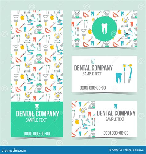 Set Of Dental Business Cards Stock Vector Illustration Of Dentists