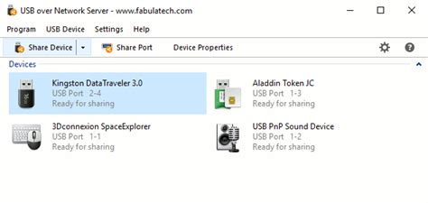 Sharing USB Devices USB Over Network Server User Manual
