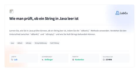 Wie Man Prüft Ob Ein String In Java Leer Ist Labex