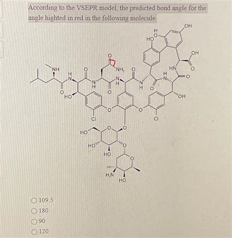 Solved According To The Vsepr Model The Predicted Bond